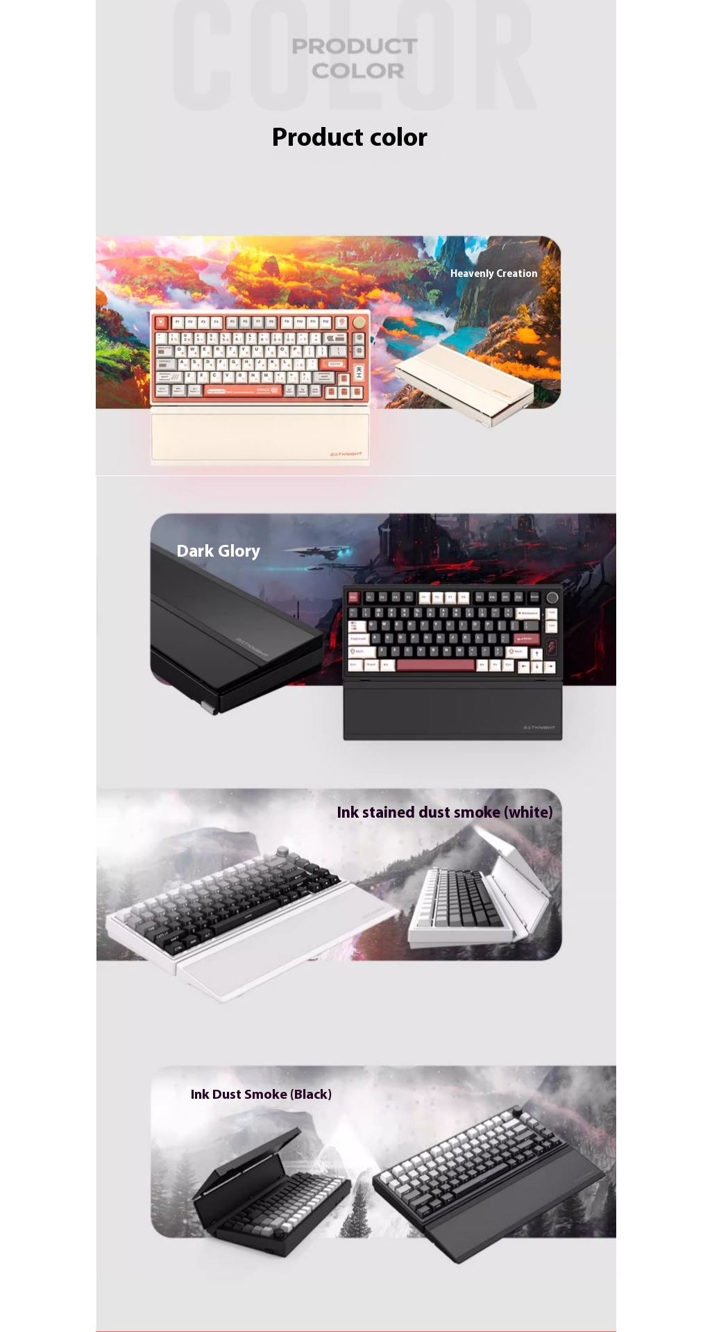 BATKNIGHT BK75 BK75 Wireless Mechanical Keyboard 75% Hot swappable RGB ...