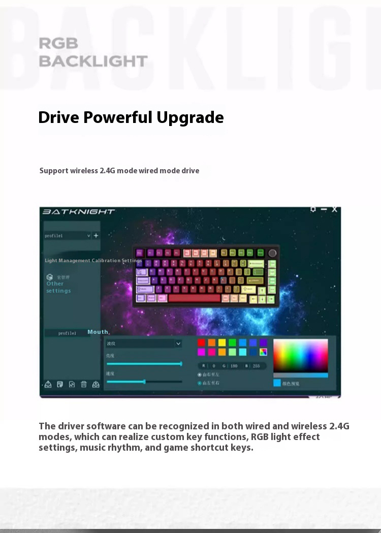 BATKNIGHT BK75 BK75 Wireless Mechanical Keyboard 75% Hot swappable RGB ...