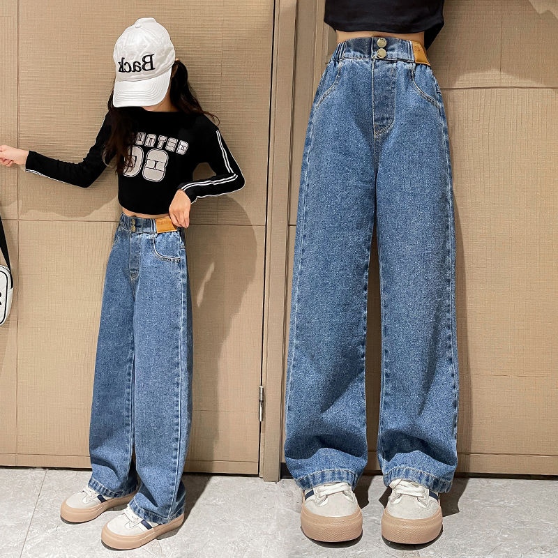 [Manila Delivery] Girls Spring Autumn Fashionable Children Casual Jeans ...