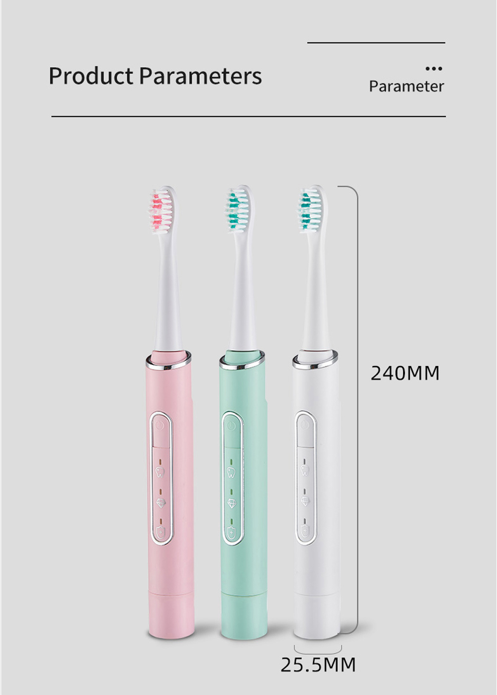 Simplus Electric Toothbrush 3D DuPont Toothbrush Head Rechargeable IPX7 ...