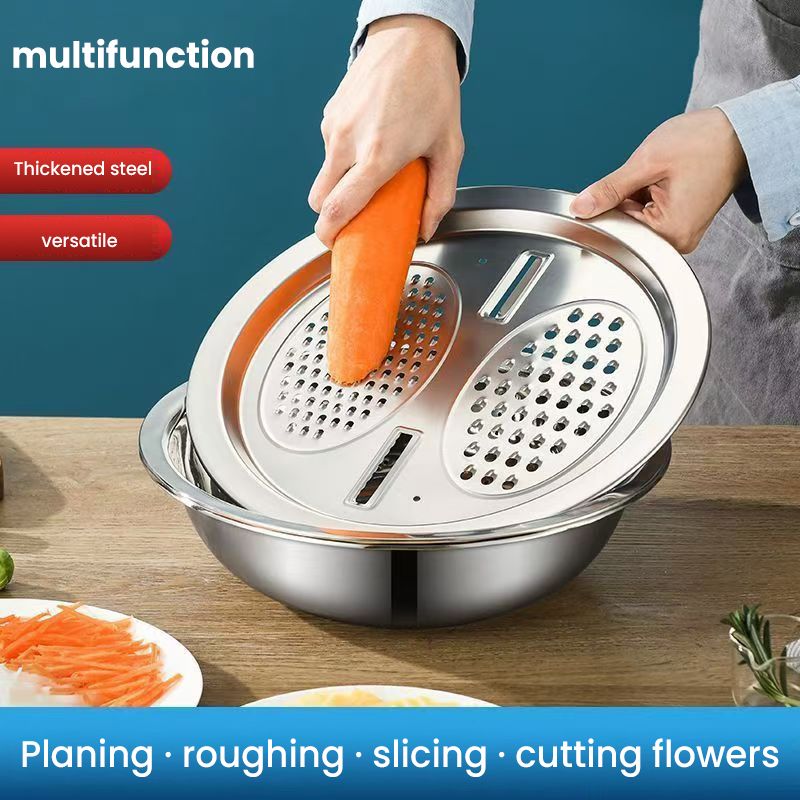 3pcs/set Stainless Steel Basin Earthworm Grater with Container ...