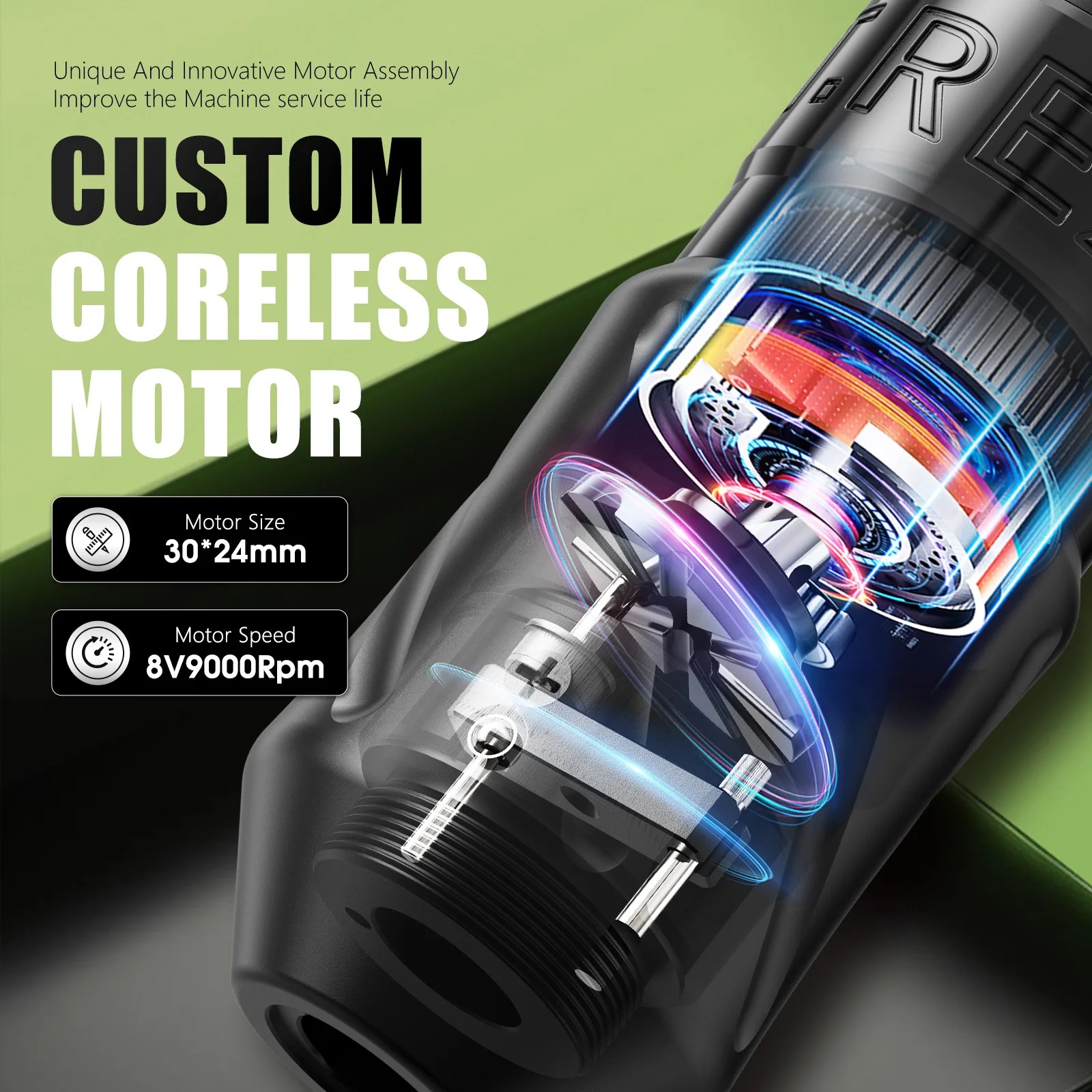 T-REX V1S Wireless Tattoo Machine Rotary Battery Pen Motor 1600mAh LCD ...