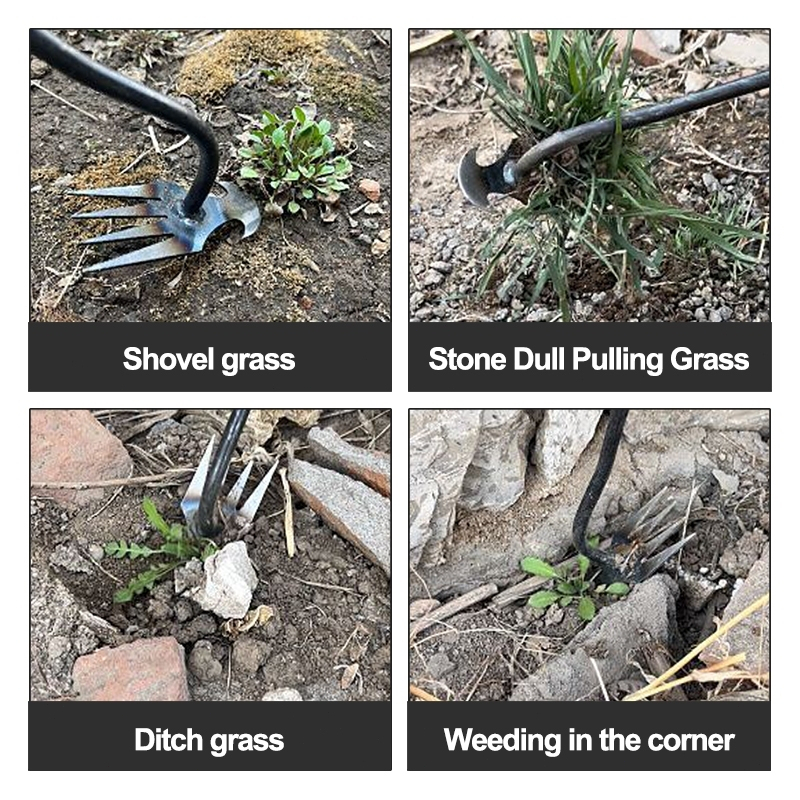 Weeding and rooting tool steel 4 tooth weeder root digger garden hoe ...