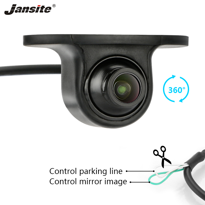 Jansite 360° Rotating Night Vision HD Mini Car Front/Rear Camera Side ...