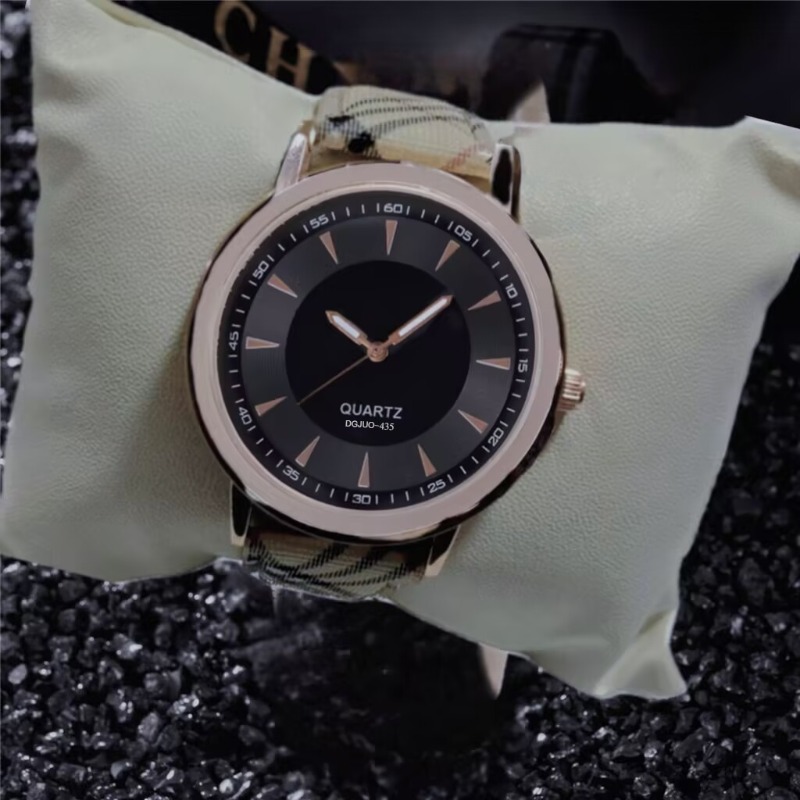 Ladies Watch, Classic Collection Exquisite Rose Gold Unique Denim Plaid ...