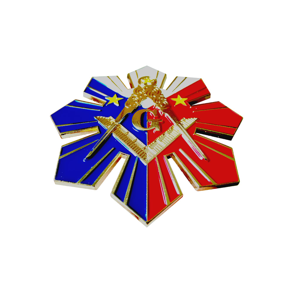 1inch metal The Fraternal Order Of Freemason and Philippine Flag Pin ...