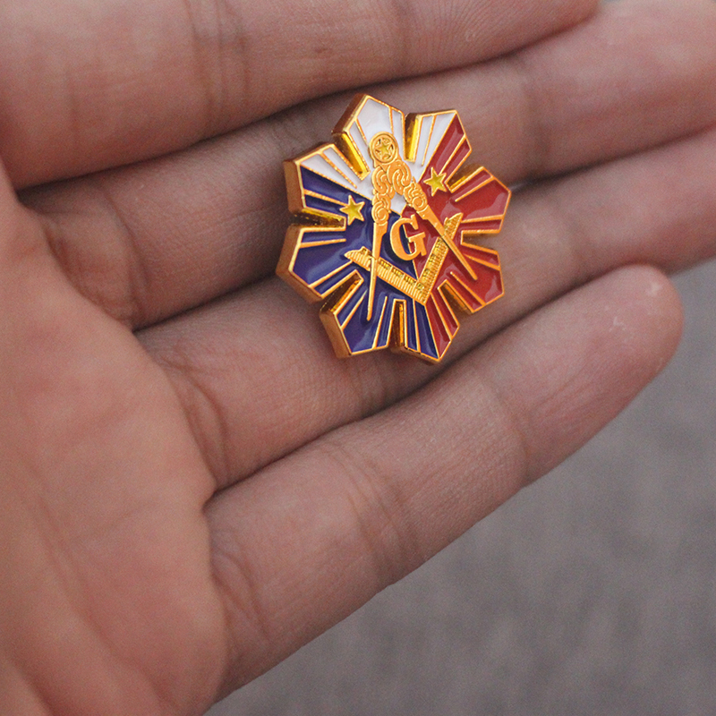1inch metal The Fraternal Order Of Freemason and Philippine Flag Pin ...