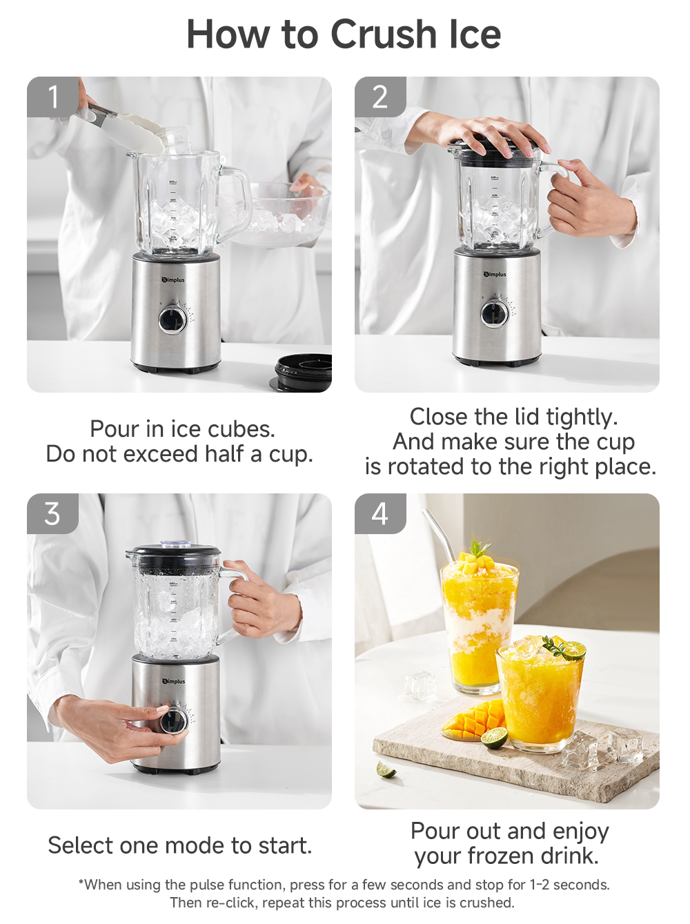 Simplus Ice-Crushing Blender Heavy Duty Juicer Multifunctional for ...