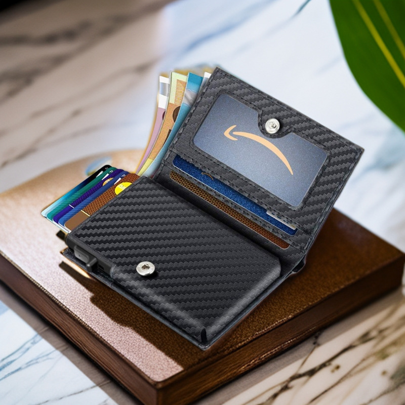 Pop up credit card holder with RFID protection and leather wallet with ...