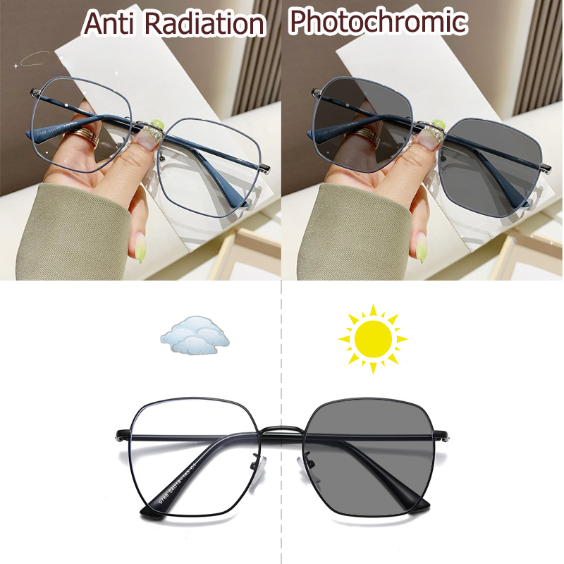 Photochromic Anti Radiation Eyeglass for woman Nearsighted Eyeglass ...
