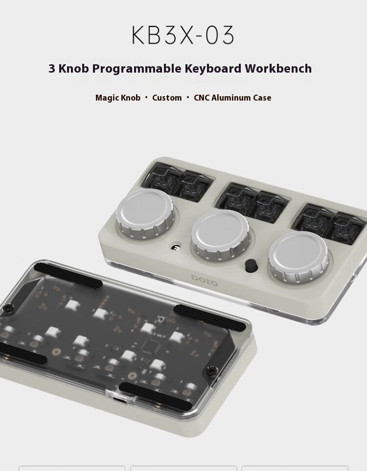 DOIO KB3X-03 Mini Mechanical Keyboard OLED Display Aluminum Alloy Frame ...