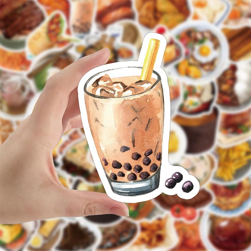 60Pcs Realistic Snacks Yummy Food Stickers Pizza Ice Cream Barbecue ...