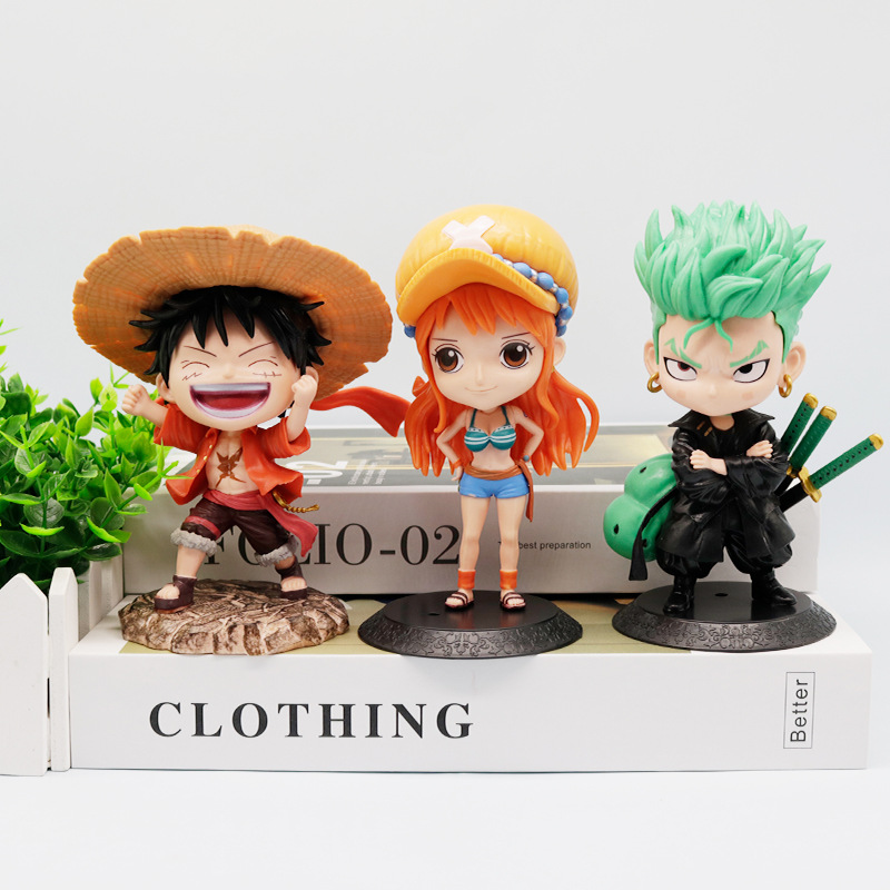1Pcs One Piece Anime Figure Monkey D Luffy Roronoa Zoro Nami Q Version ...