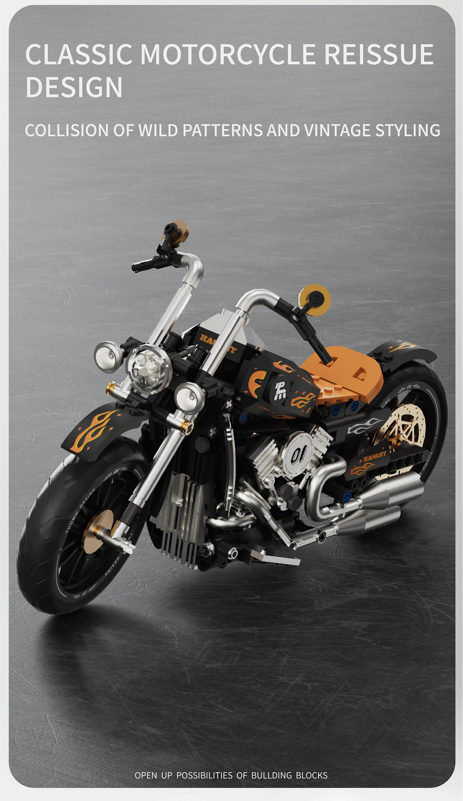 New Product Compatible Happy Building Blocks Harley Motorcycle Thunder ...