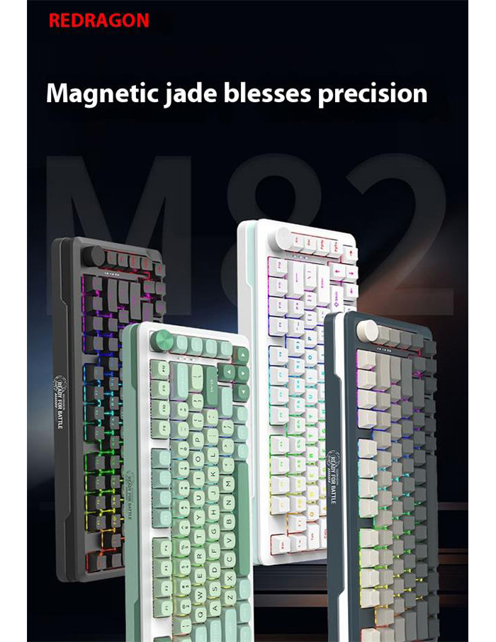 REDRAGON M82 Wired Magnetic Mechanical Keyboard 75% Hot swappable RGB ...