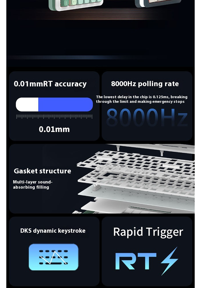 REDRAGON M82 Wired Magnetic Mechanical Keyboard 75% Hot swappable RGB ...