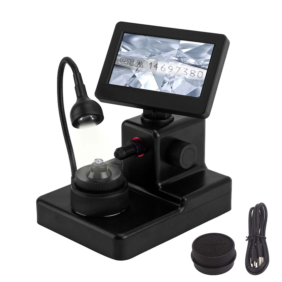 Diamond Girdle Viewer, 4.3" LCD Digital Electron Micrscope, 50-1000X ...