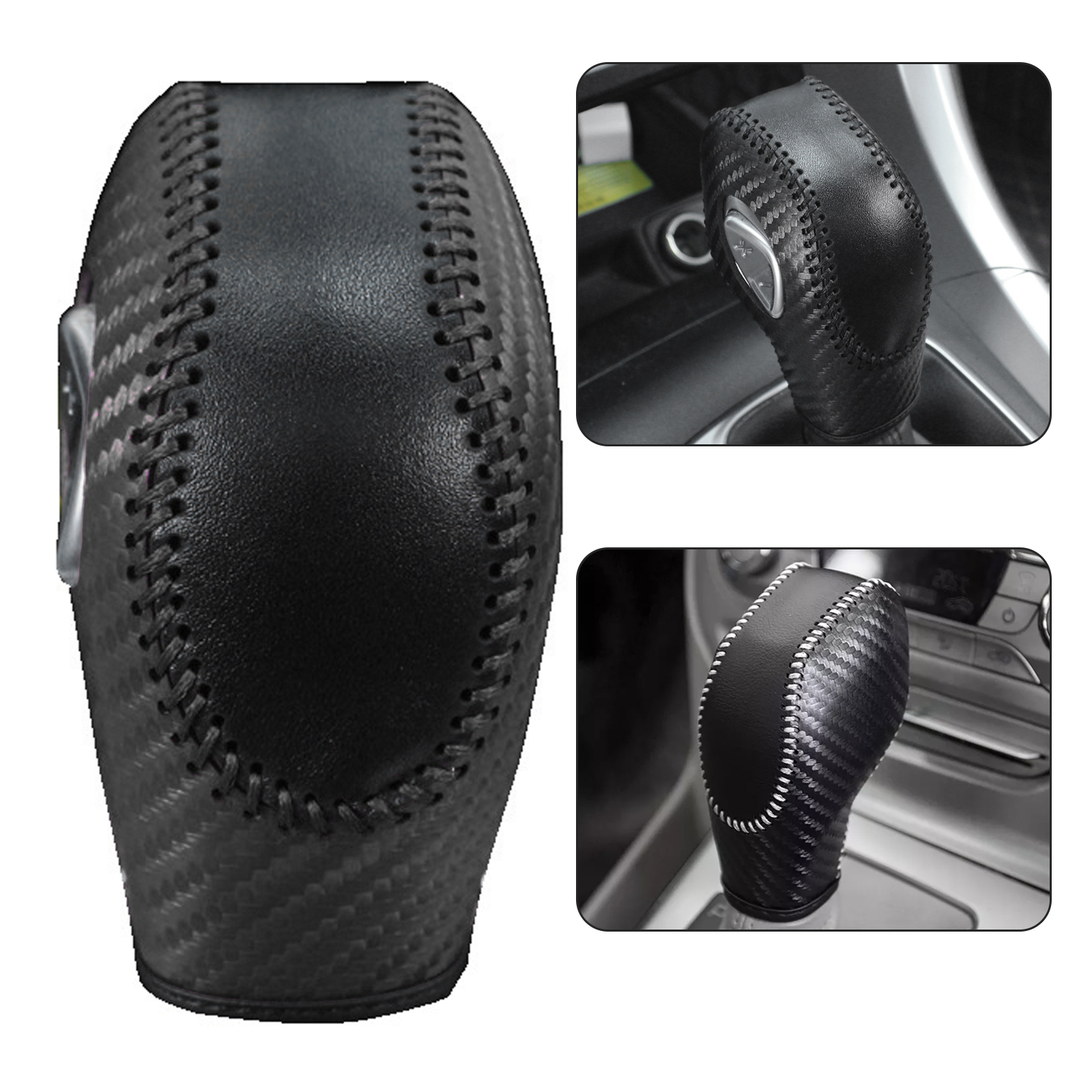 【Local Warehouse+COD】Car PU Carbon Look Gear Shift Knob Cover for Ford ...