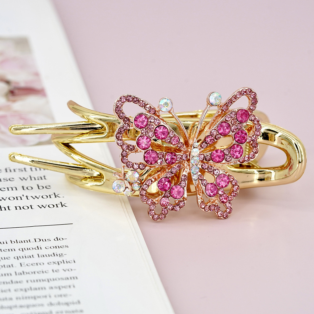 Large duck bill hairpin Butterfly hairpin Women's diamond hairpin Girls ...