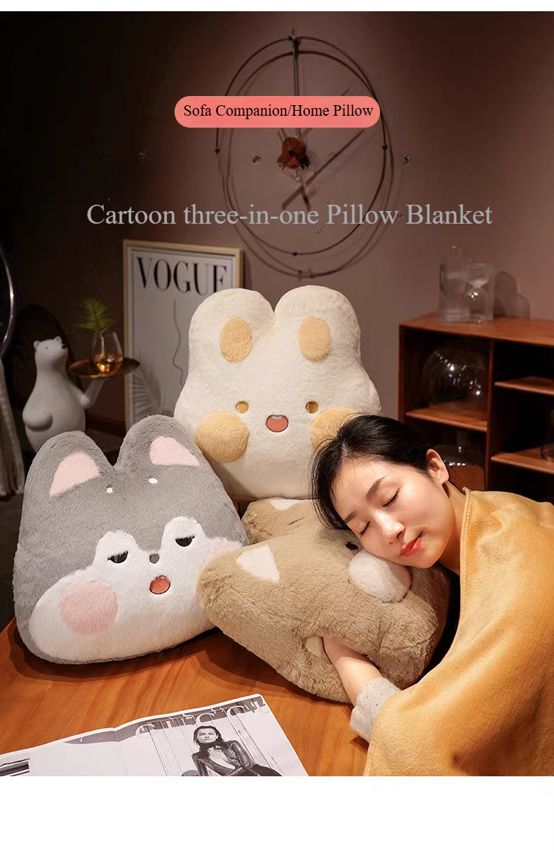 Cartoon Cartoon Small Animal Pillow Blanket 2 in 1 Home Decoration Sofa ...
