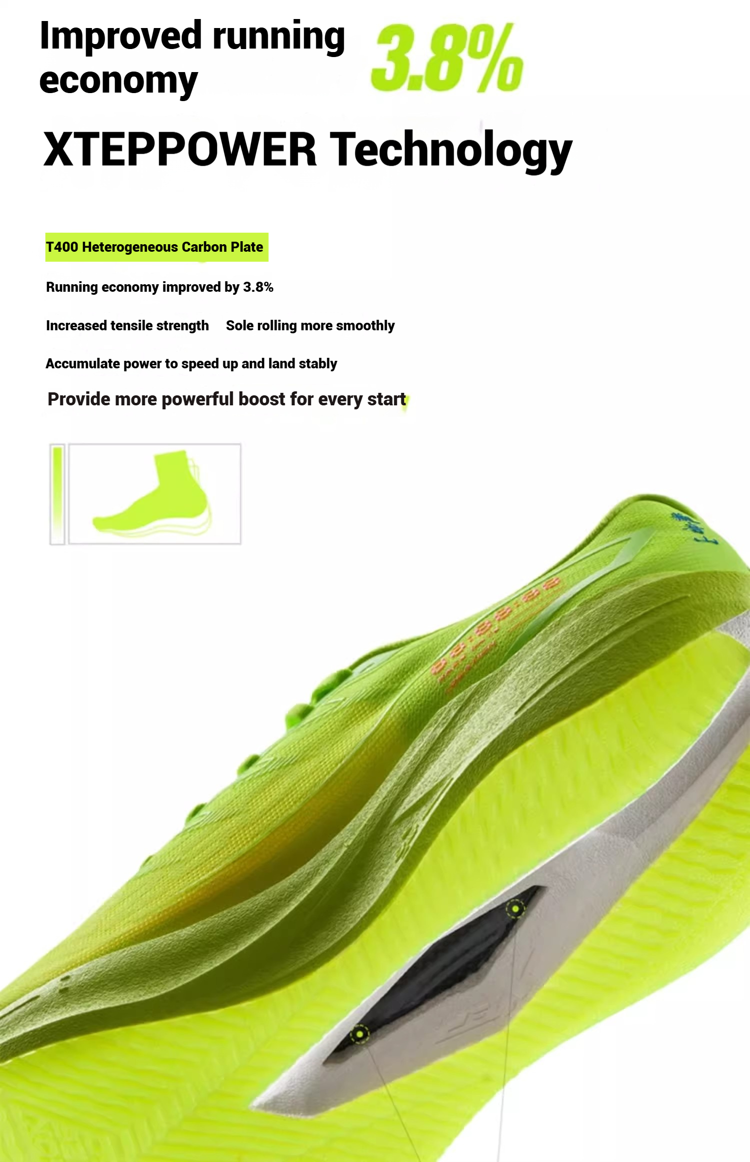 XTEP 260X2.0 Running Shoes Race Training Carbon Plate Professional ...