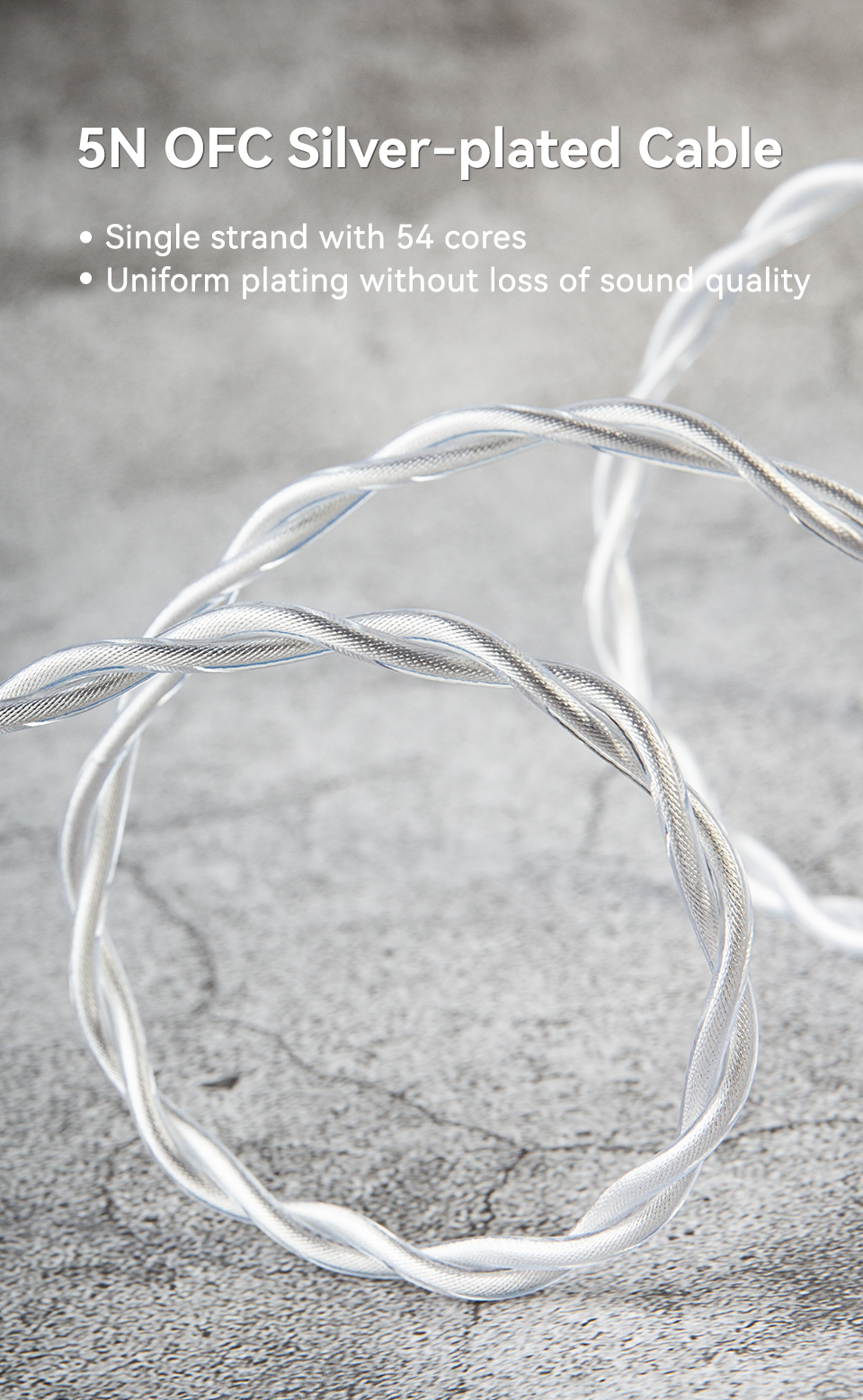 KBEAR Glint 5N OFC Silver-plated Upgrade cable Litz structure Connector Earphone wire for KB02 ...