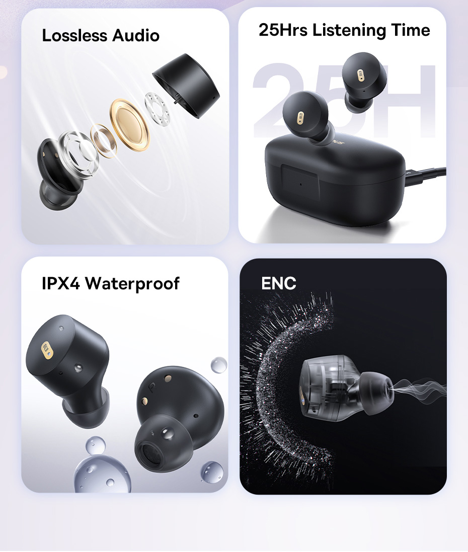 Baseus Bowie E18 True Wireless Earphones Bluetooth 5.3 Lossless Audio ...