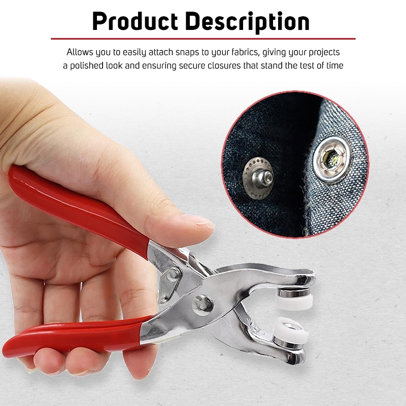 50 Set Snap Button Pliers Tools Set Automatic Eyelet Puncher Fastener ...