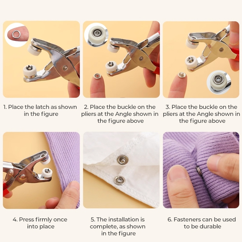 Stainless Snap Button Plier Tools Set Fastener Pliers with Snap Buttons ...