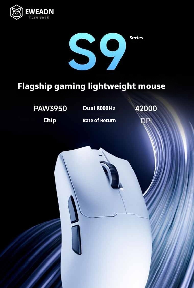 EWEADN S9 three mode wireless game mouse，supports double 8k return rate ...