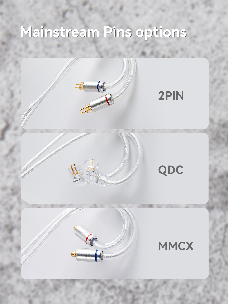 KBEAR Glint 5N OFC Silver-plated Upgrade cable Litz structure Connector ...