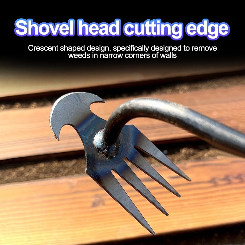 Root Weeding Tool Steel 4 Teeth Weeder Root Digger Garden Hoe ...