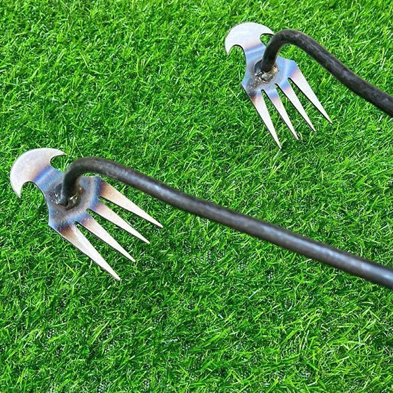 Weeding and rooting tool steel 4 tooth weeder root digger garden hoe ...