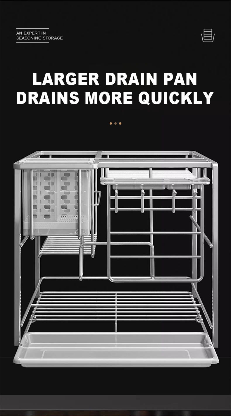 ICIC Pull Out Kitchen Cabinet Stainless Condiments Racks Organizer ...