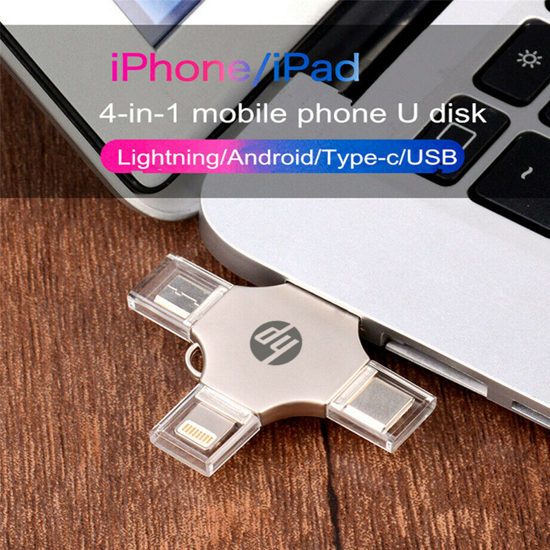 Hp Four-in-One Flash Drive 128GB 256GB 512GB 1TB TYPE-C Pen Drive 8GB ...