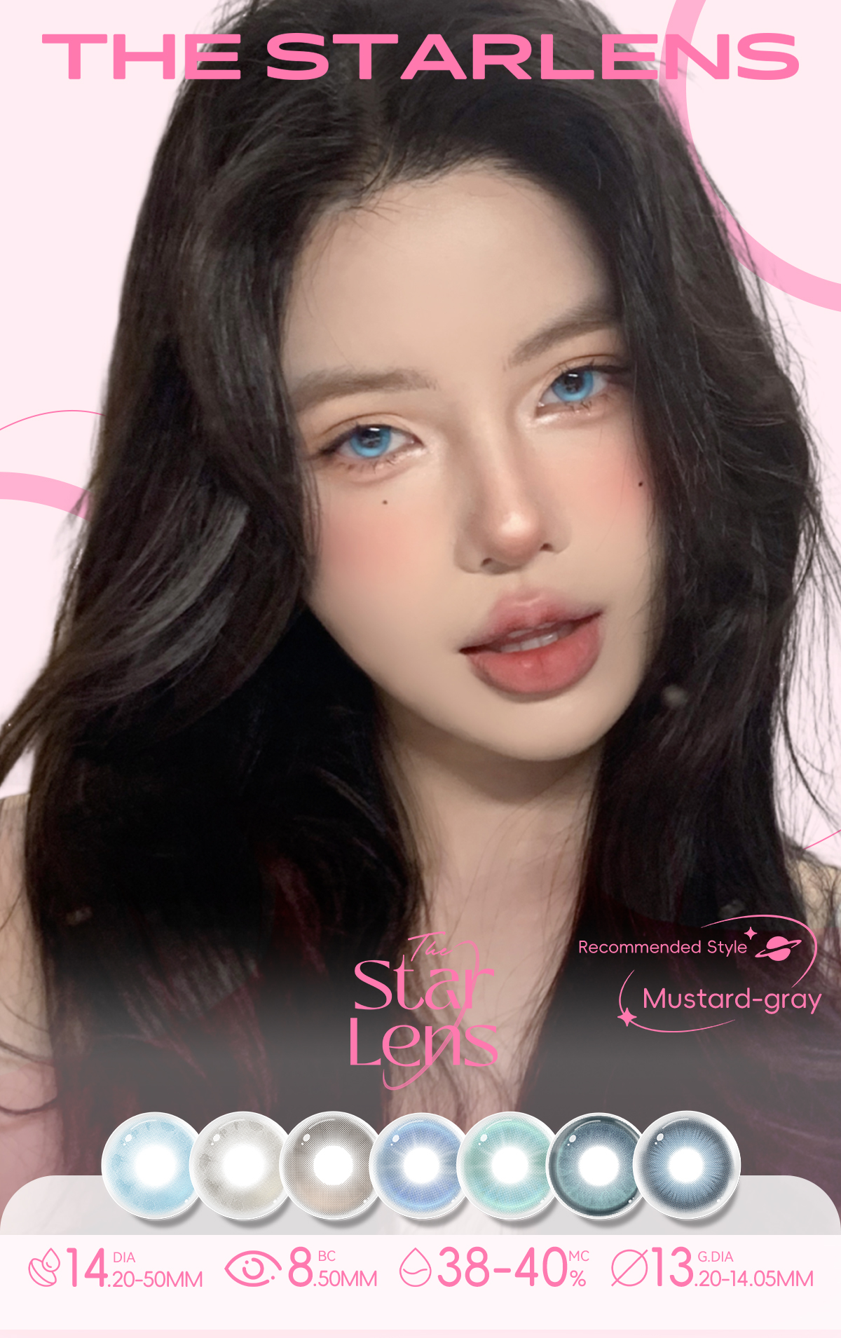 Starlens 1pair colored contact lenses with grade mixed-race lens clear ...