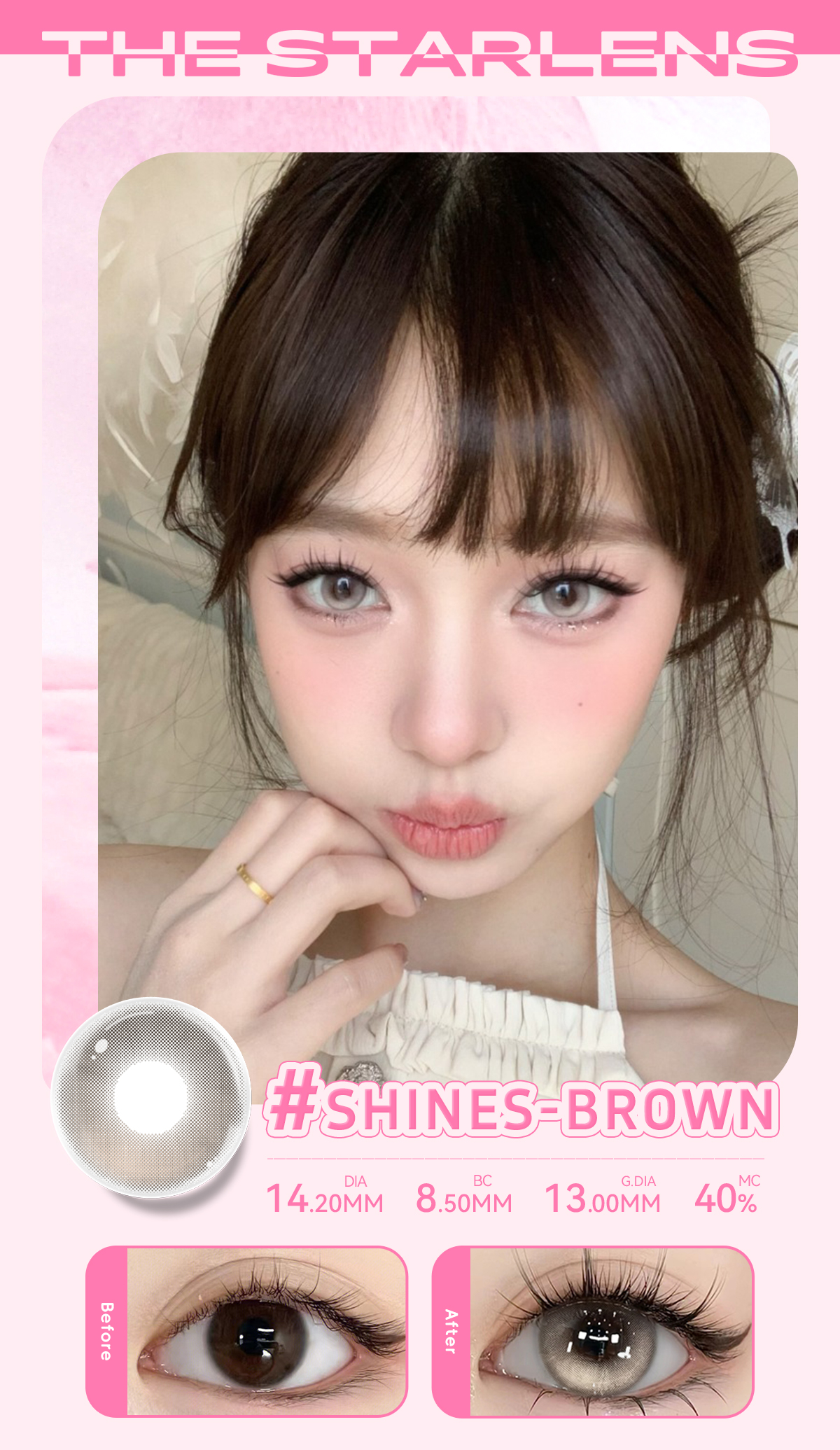 Starlens 1pair colored contact lenses with grade mixed-race lens clear ...