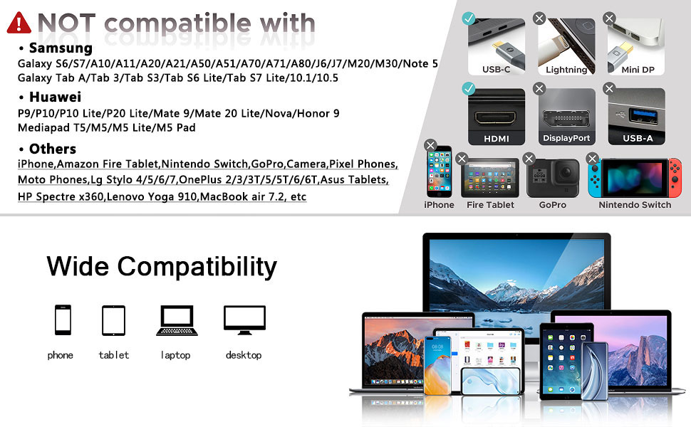HDMI Cable Phone to TV Android/Phone/Type-C Universal Mirascreen Cable ...