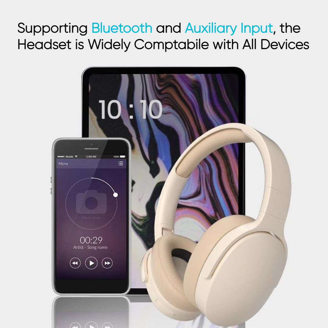 Bass Boosted Wireless Bluetooth Headphones with Mic Foldable Low ...