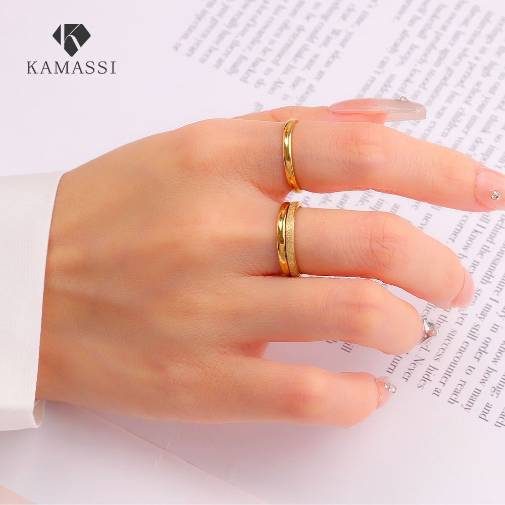KAMASSI Buy 1 Get 2 Free Stainless Steel Simple Design Ring Three ...