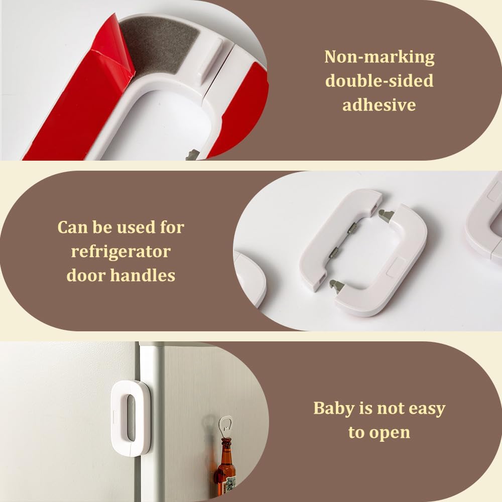 Refrigerator Lock Child baby Safety Cabinet Lock Anti-Pinch Tool for ...