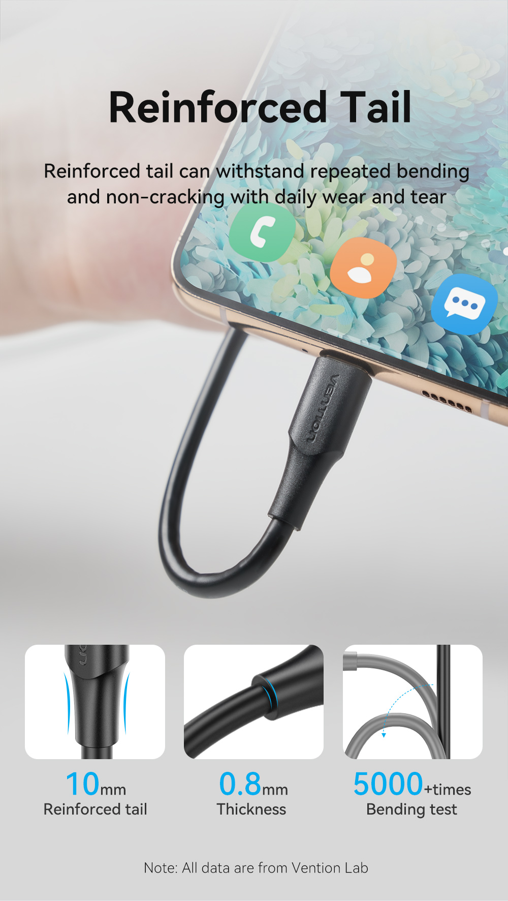 Vention Micro USB Cable Reversible Interface 2A Fast Charging 480Mbps ...