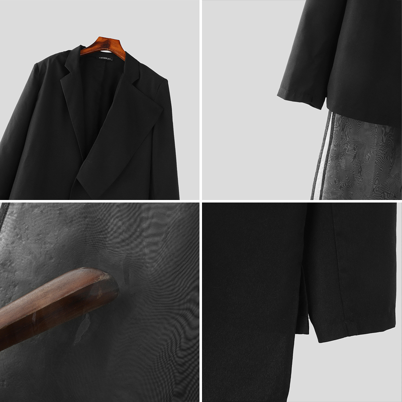 INCERUN Men Vintage Deconstructed Party Patchwork Long Sleeve Casual ...