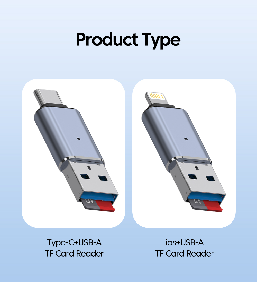 USB3.0 2 in 1 Card Reader Type-c iP Mobile Computer Multi-function OTG ...