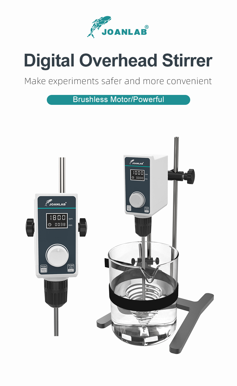 JOANLAB Electric Stirrer Laboratory Digital Display Overhead Stirrer Mixer Lab Equipment 20L ...