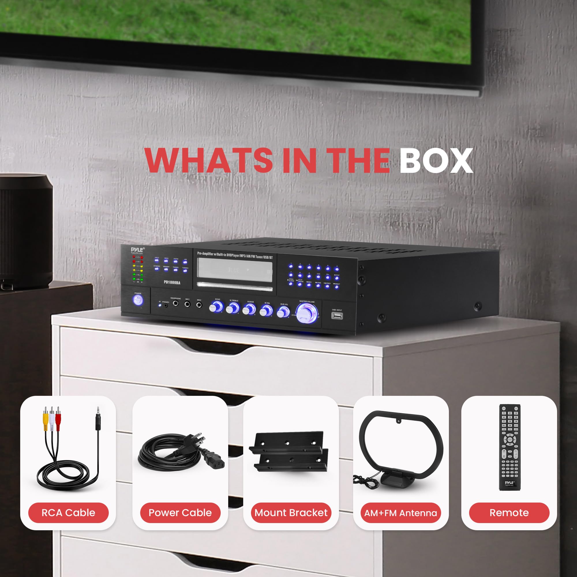 1000W Digital Bluetooth Stereo Amplifier Hifi Fm Radio Usb EU Plug With ...