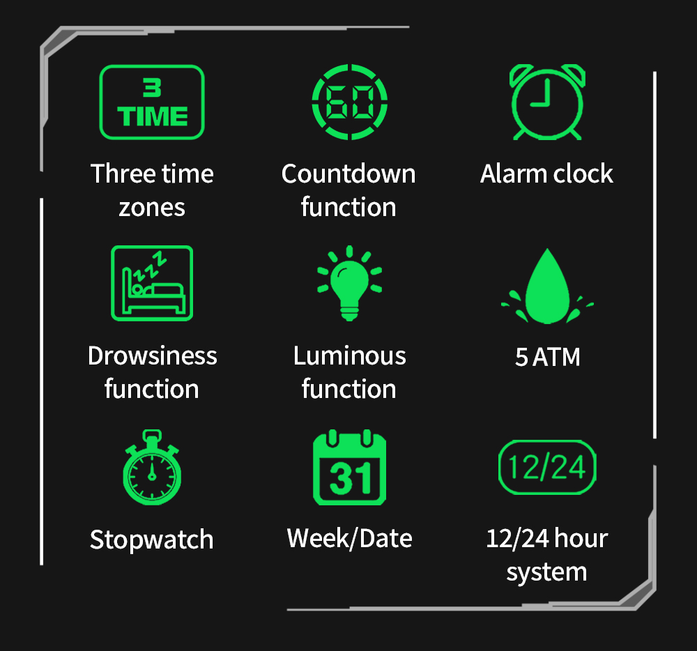 SANDA 6237 Men's Electronic Dual Screen Watch Sports Multi functional Waterproof Luminous LED ...