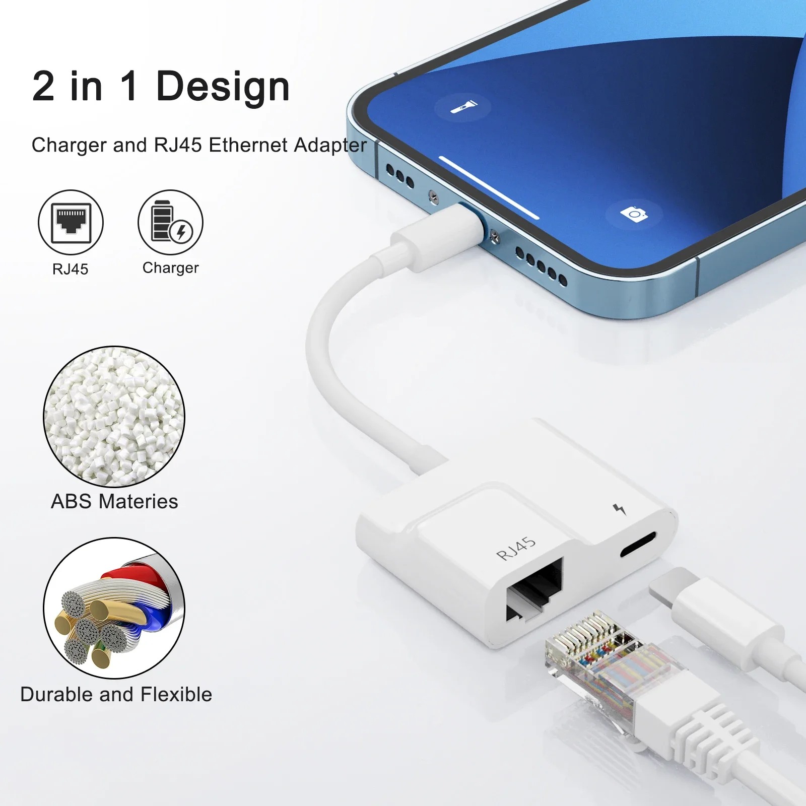 Type C to RJ45 Ethernet Adapter Usb-c to Lan Wired Network Cable with ...