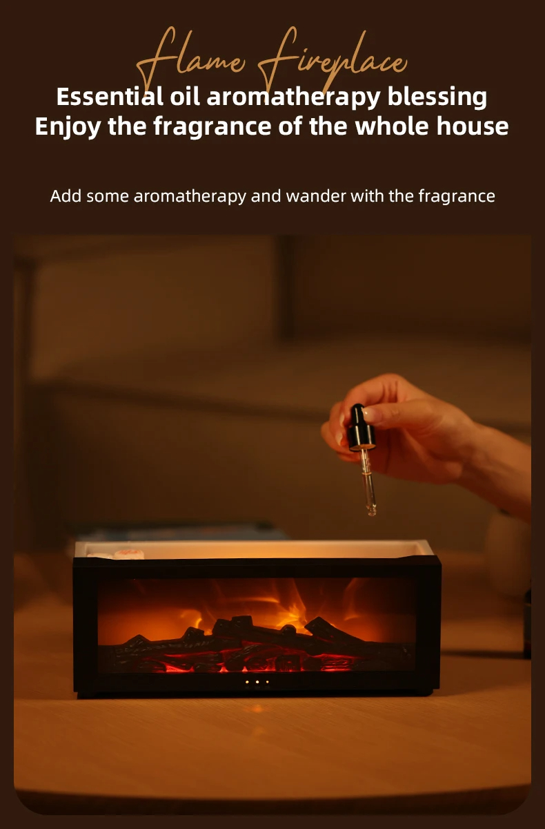 New Fireplace Flame Humidifier Essential Oil Aroma Diffuser Home Analog Flame Diffuser Bedroom ...
