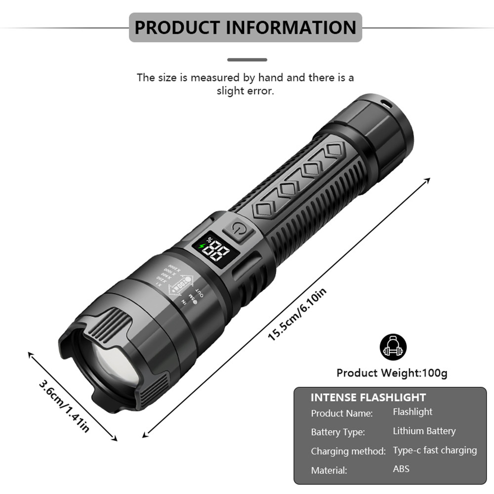 LED flashlight Rechargeabl Waterproof Outdoor Heavy Duty Rechargeable ...